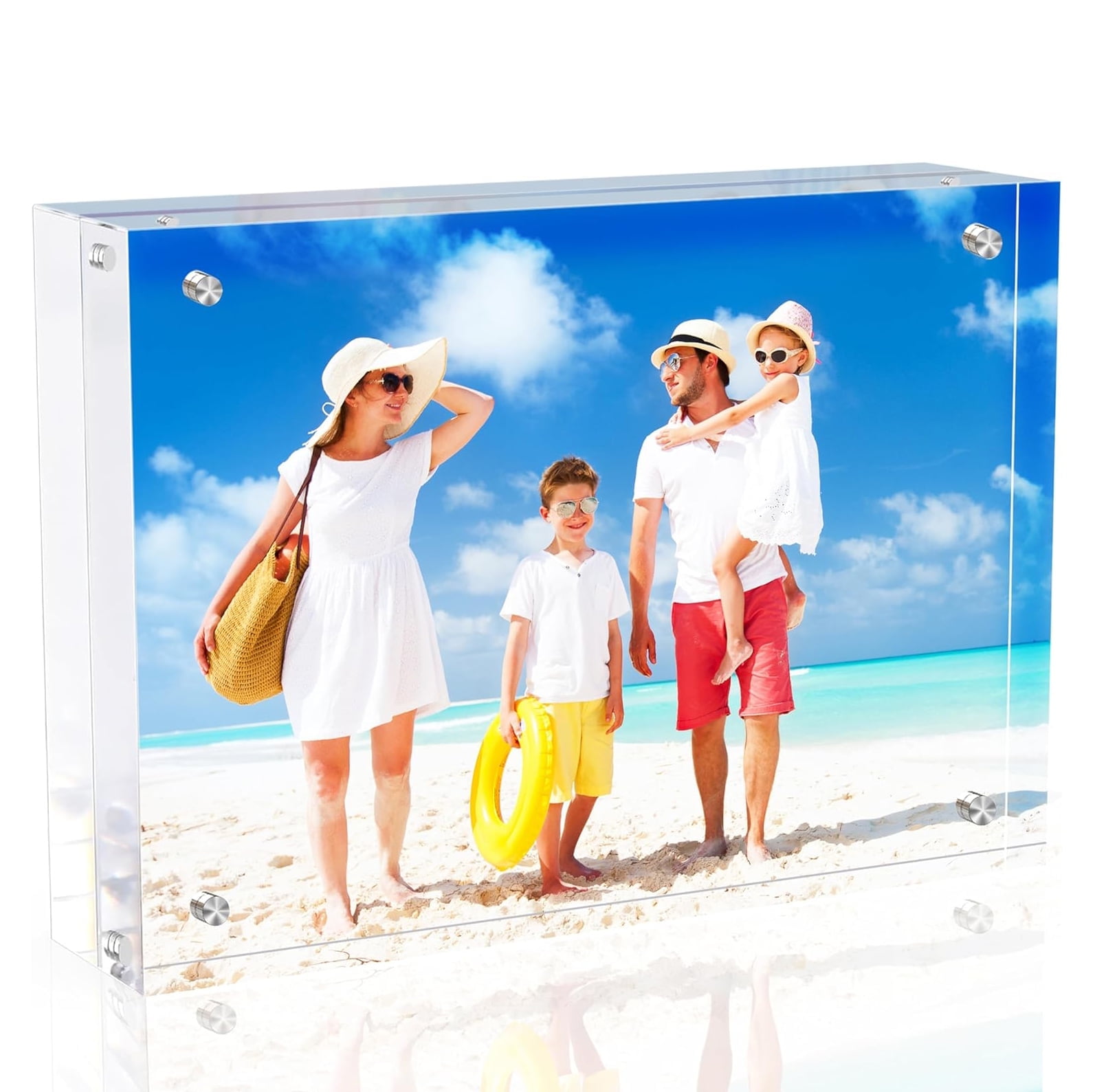 Magnetic Acrylic Photo Frame - Double-Sided Transparent Display Frame ...