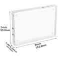 Magnetic Acrylic Photo Frame Free-Standing Clear Desktop Floating ...