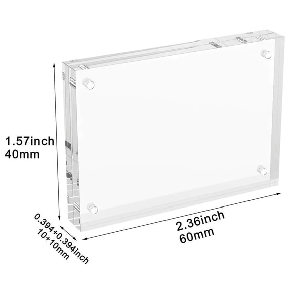 Magnetic Acrylic Photo Frame Free-Standing Clear Desktop Floating ...