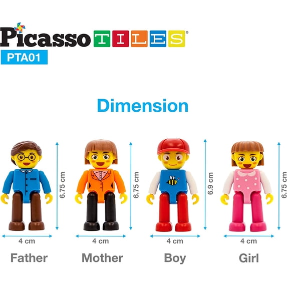 Magnetic Action Figures + Activity Center Table, 4 Family Add-on STEM ...