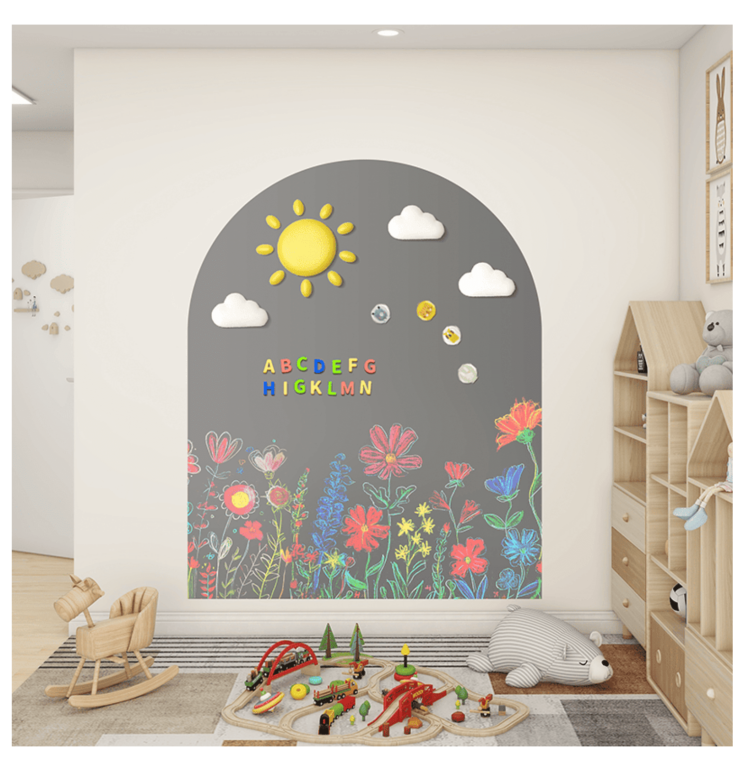 Magnetic Adsorption 118 * 90cm Arch Blackboard Wall Stickers Home ...