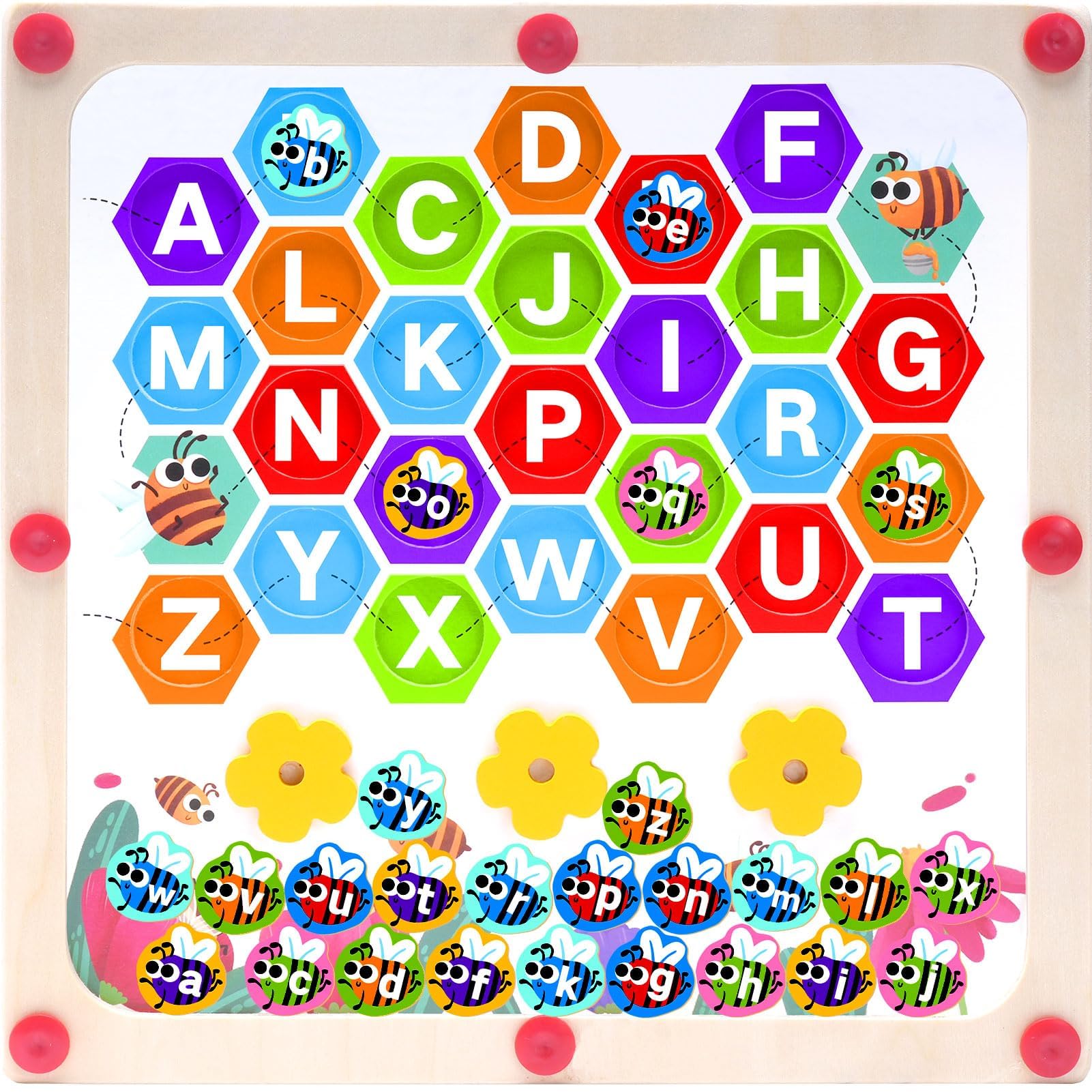 Magnetic Alphabet Letters Maze EC36 Board, Wooden Montessori Fine Motor ...
