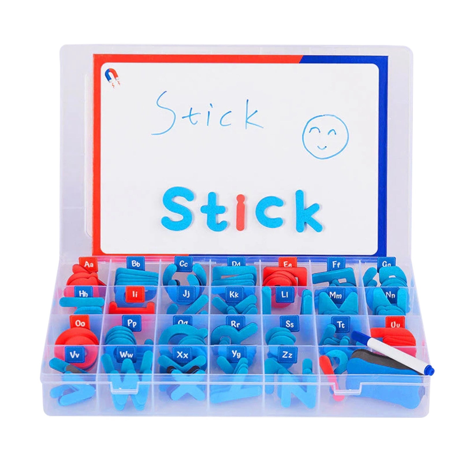 Magnetic Alphabet Set Red Blue 104 1 Upper Case + 3 Lower Case + 1 ...