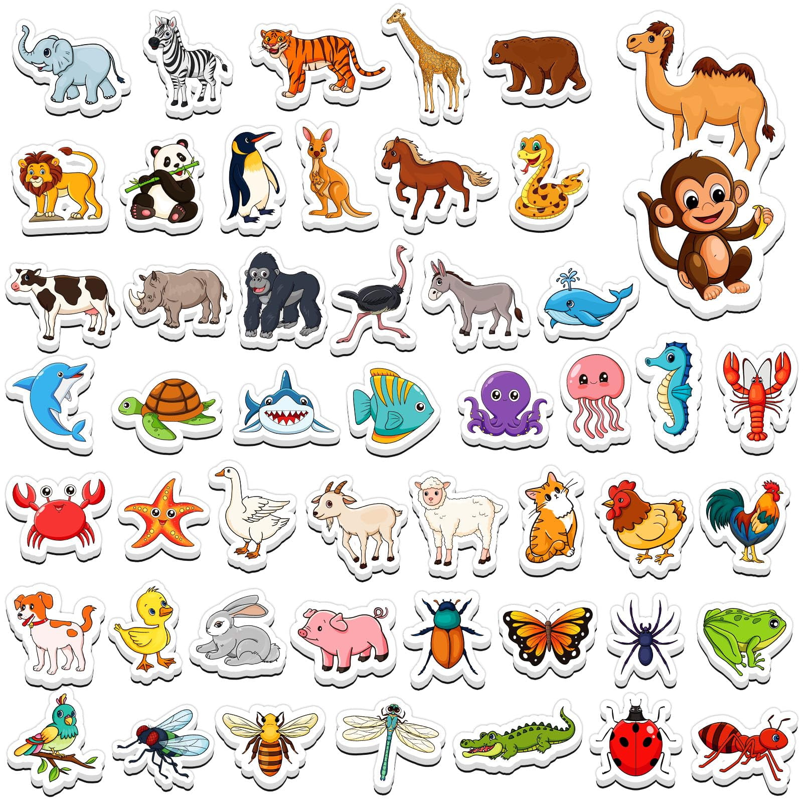 Magnetic Animals,50 PCS Fridge Magnets for Toddlers,Farm Animals Wild ...