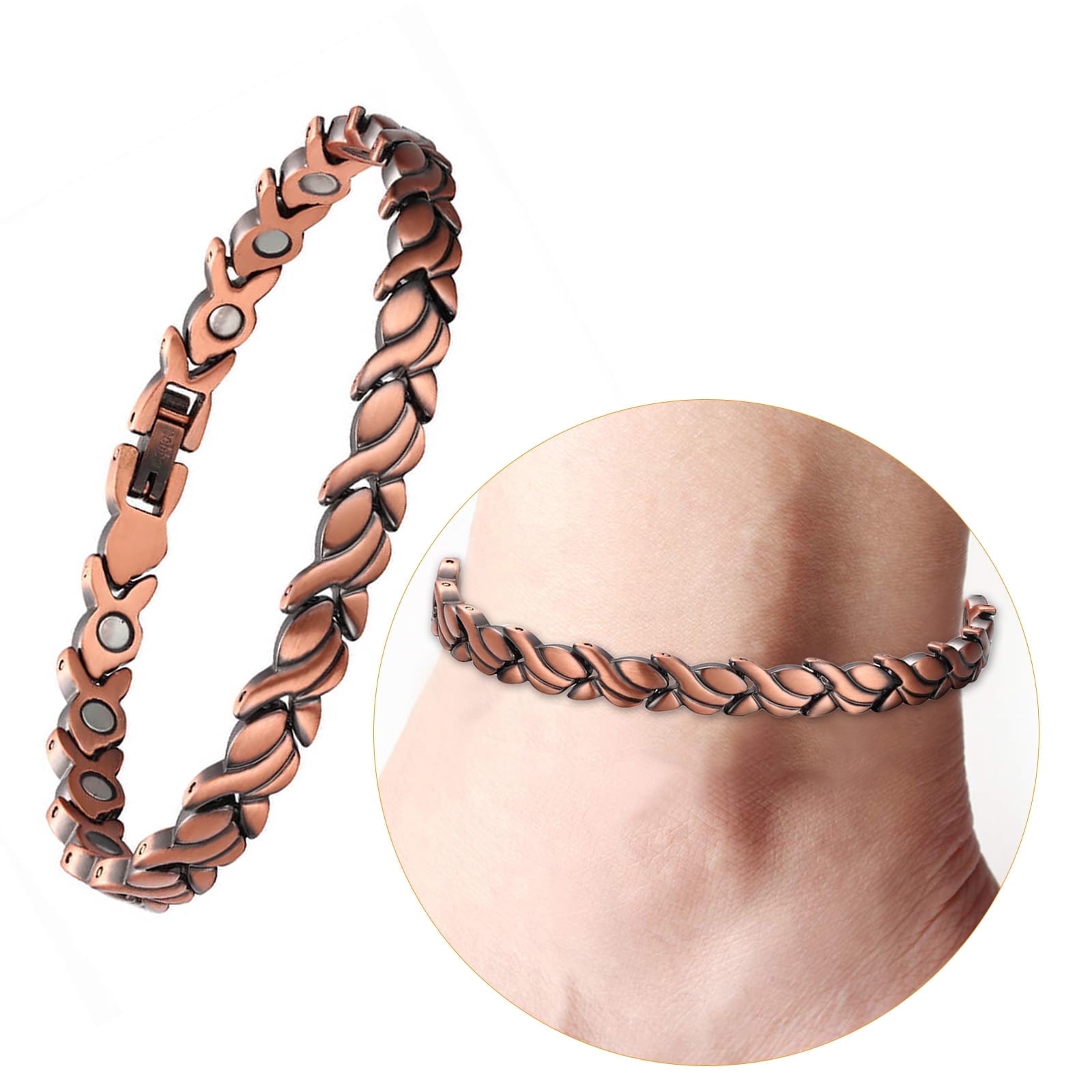 Magnetic Ankle Bracelets for Women, Pure Copper Anklets for Health, 9. ...