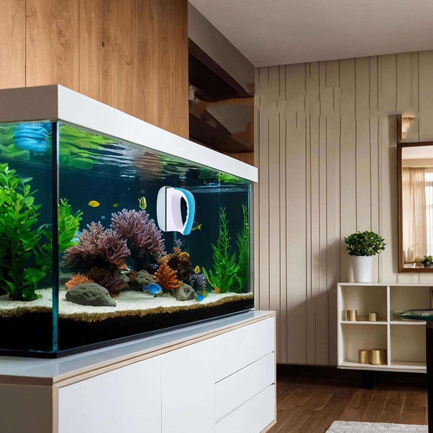 Magnetic Aquarium Glass Algae Scraper Cleaner Scrubber Brush [Floating ...