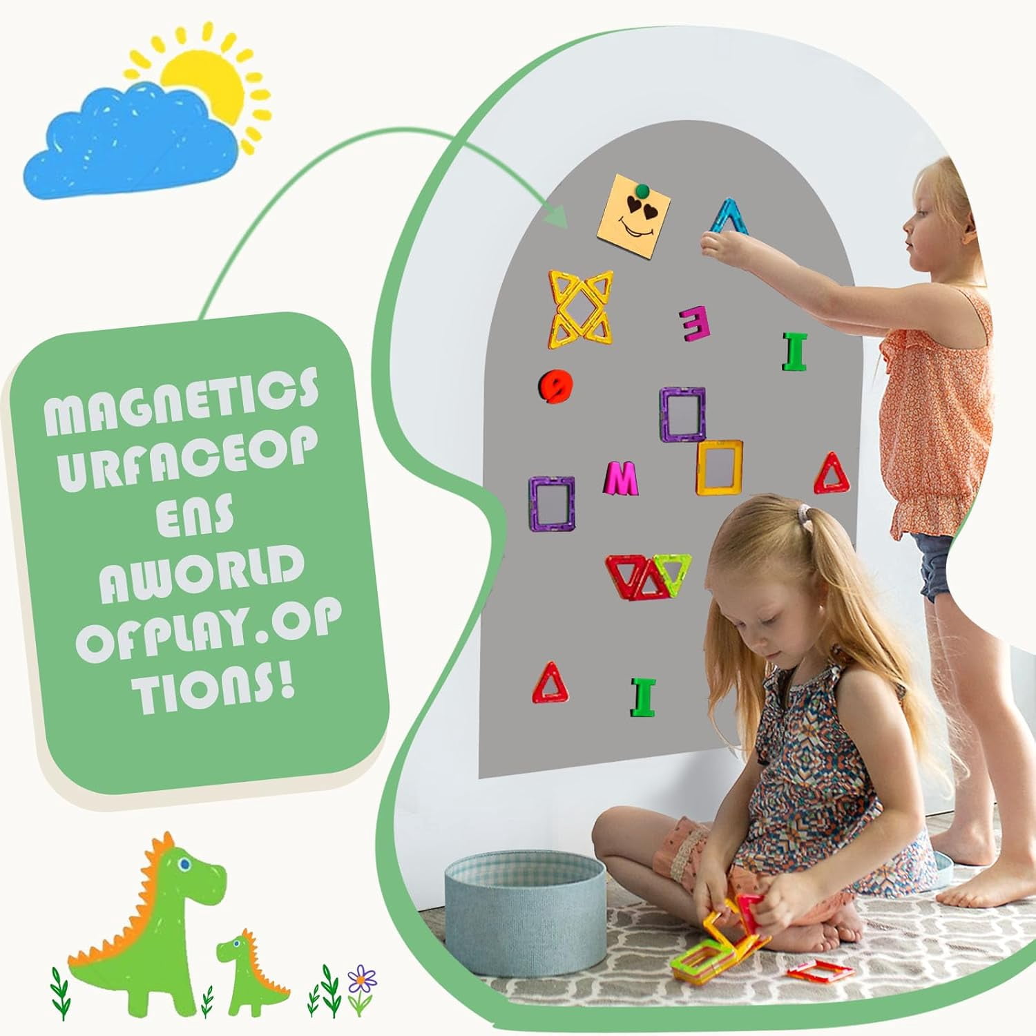 Magnetic Arch Wall Decal for Kids（Light Gray） 80x100cm - Walmart.com