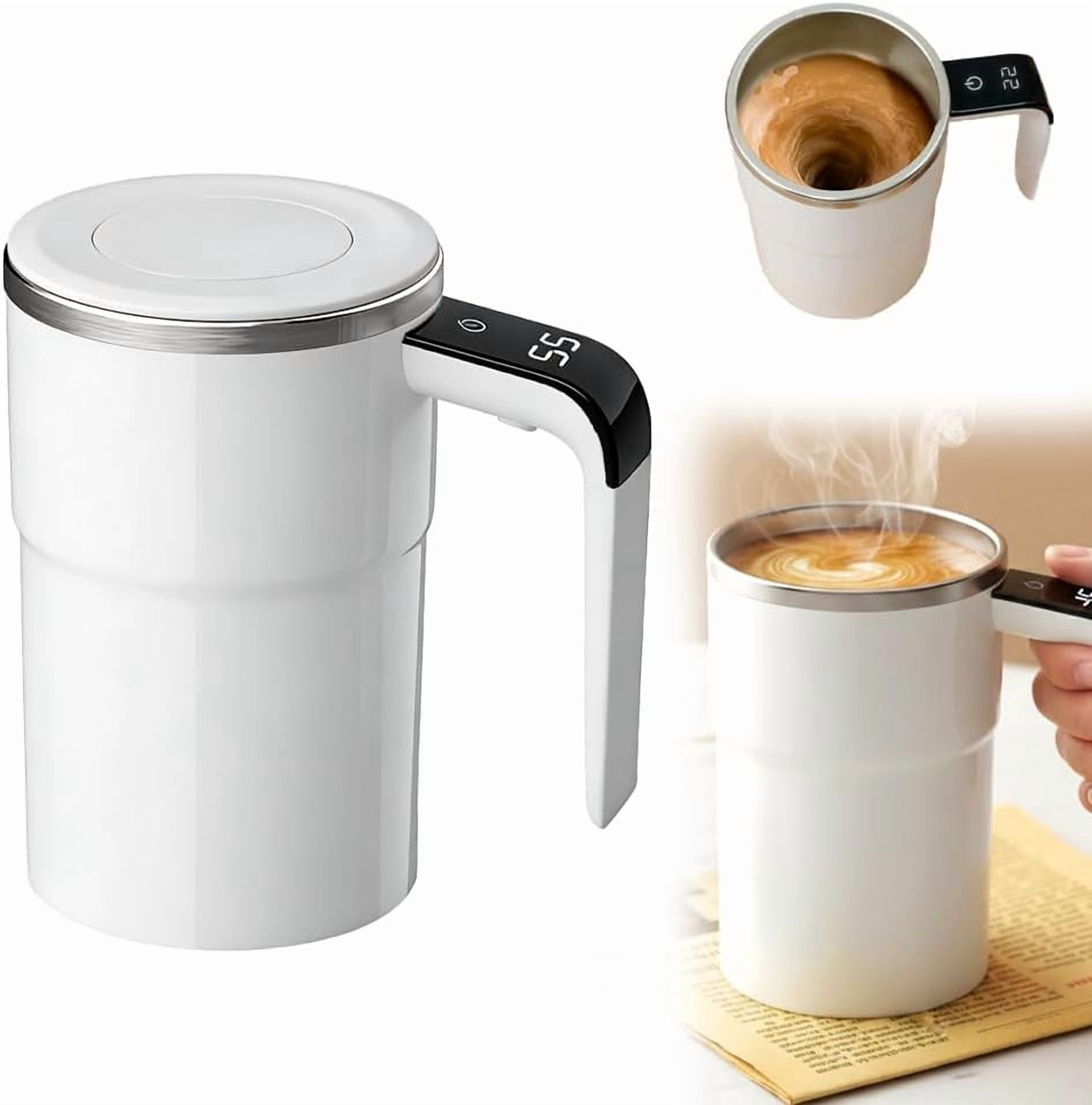 Magnetic Automatic Mixing Cup with Temperature Display, Rechargeable ...