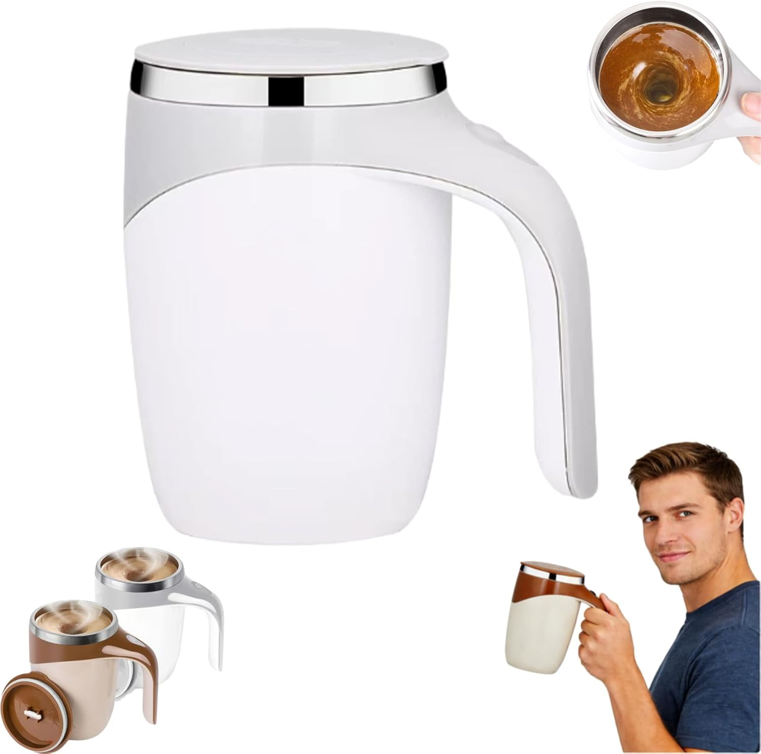Magnetic Automatic Self-Stirring Coffee Mug, Electric Mixing Cup with ...