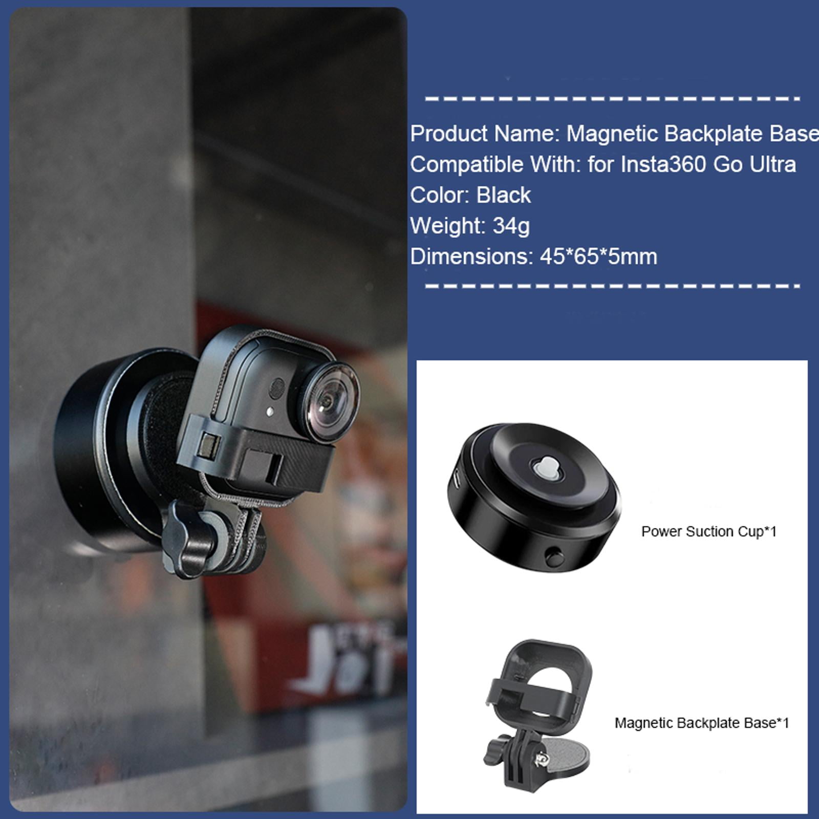 Magnetic Backplate Base for Insta360 Go Ultra - 3D Printed Bracket with ...