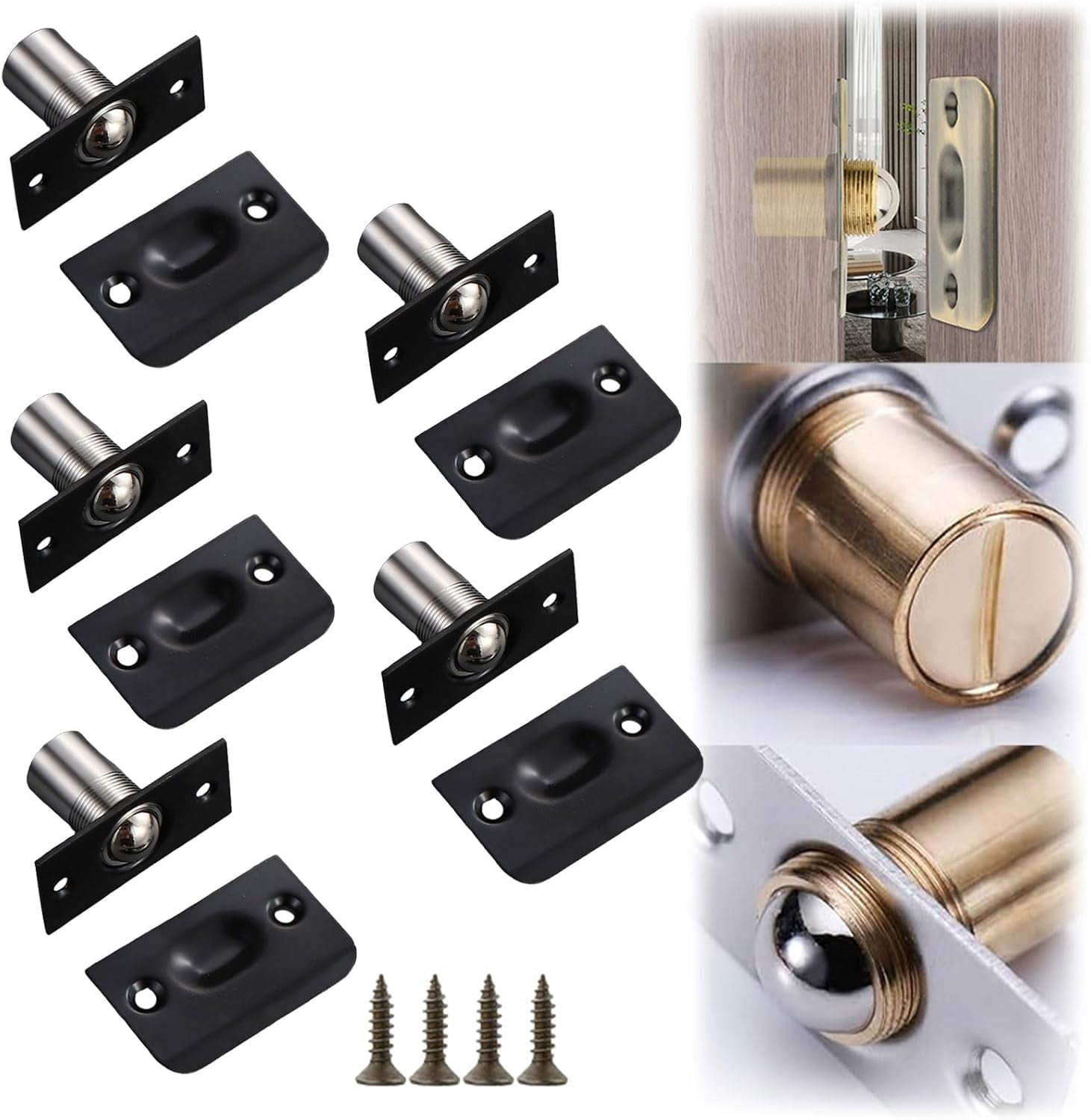 Magnetic Ball Catch for Top of Door, Adjustable Silent Ball Latch for ...