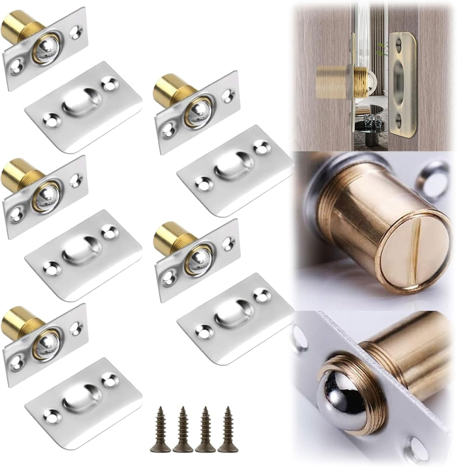 Magnetic Ball Catch for Top of Door, Adjustable Silent Ball Latch for ...