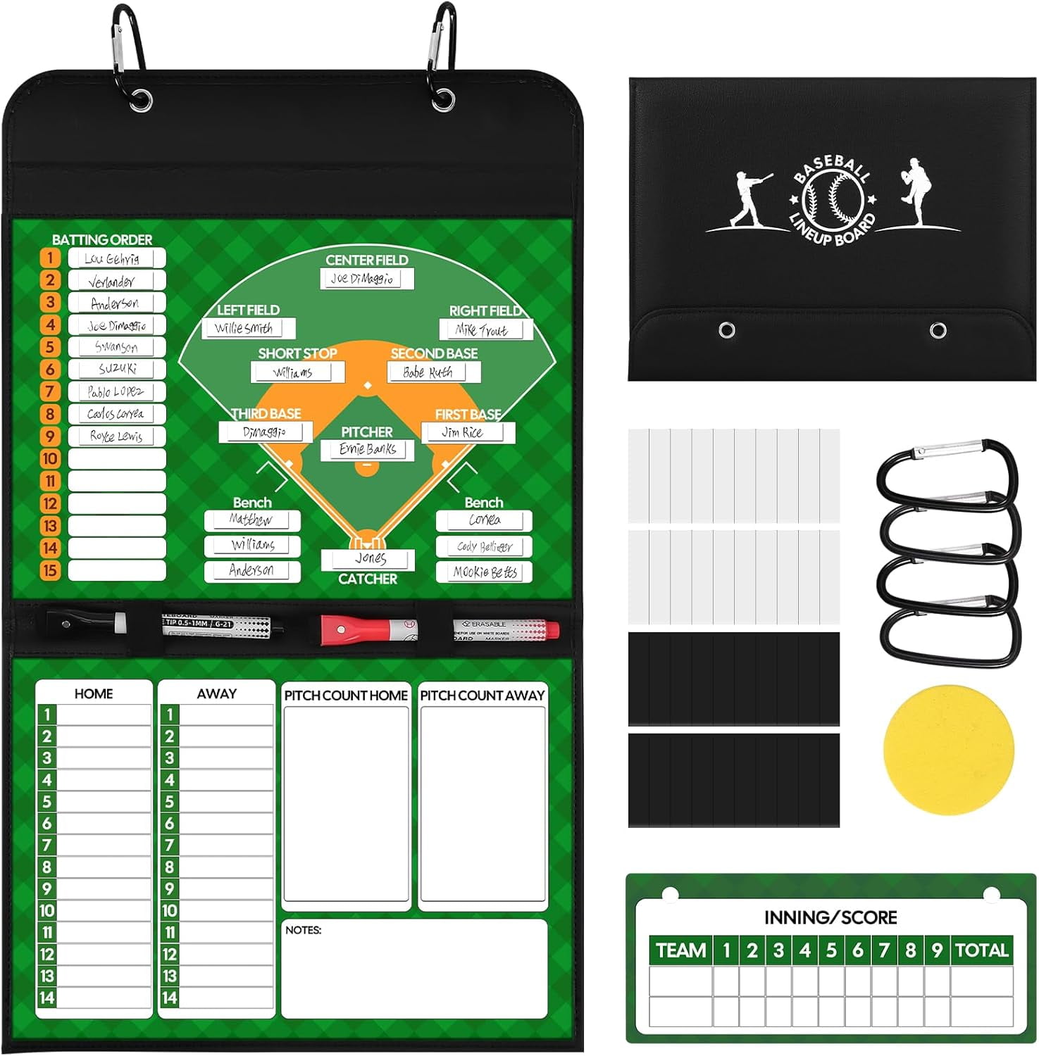 Magnetic Baseball Lineup Board, Collapsible Professional Softball ...