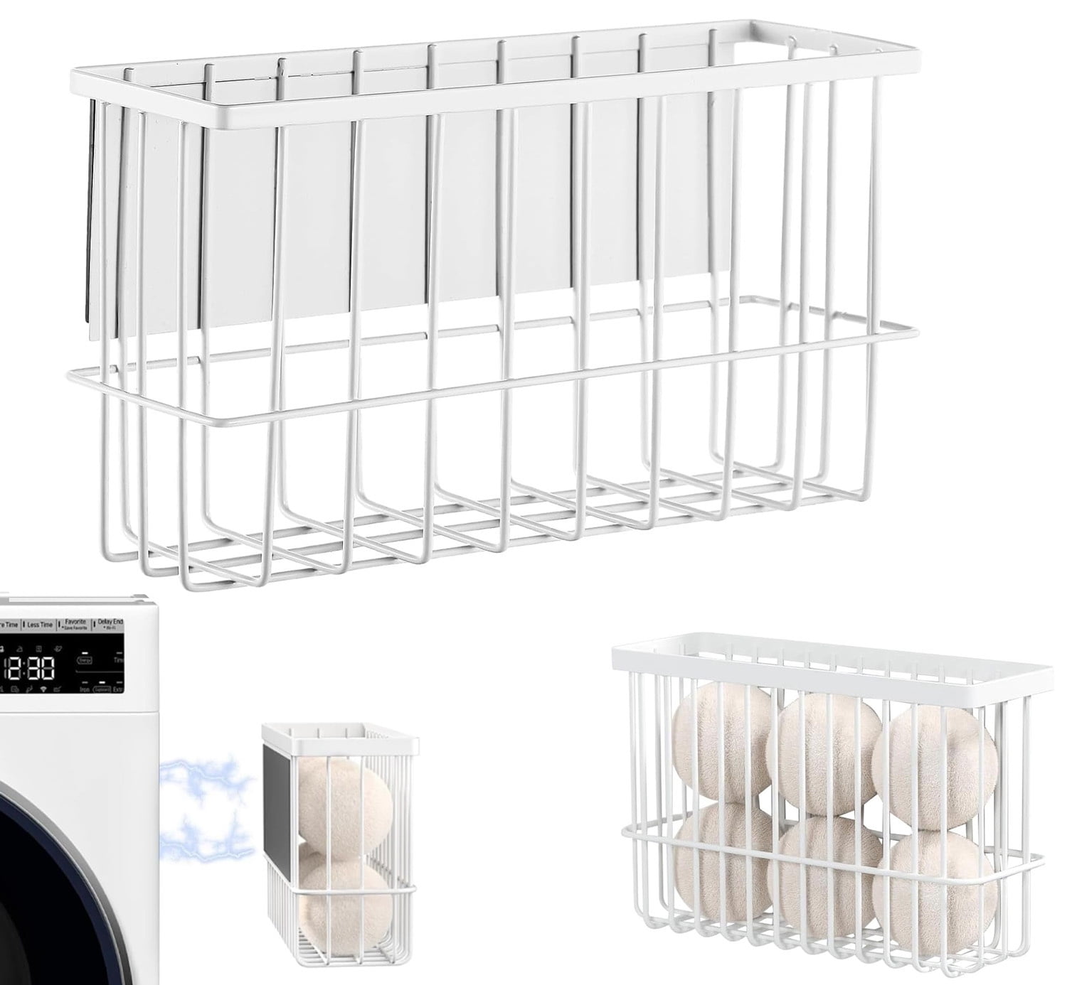 Magnetic Basket Organizer Shelf Rack,Happon Magnetic Dryer Ball Holder ...