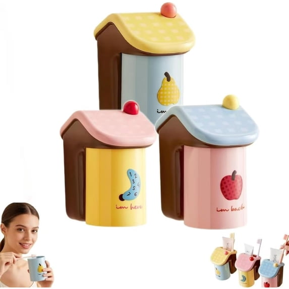 Magnetic Bathroom Toothbrush Holder with Cup and Mouthwash Rack, Wall ...