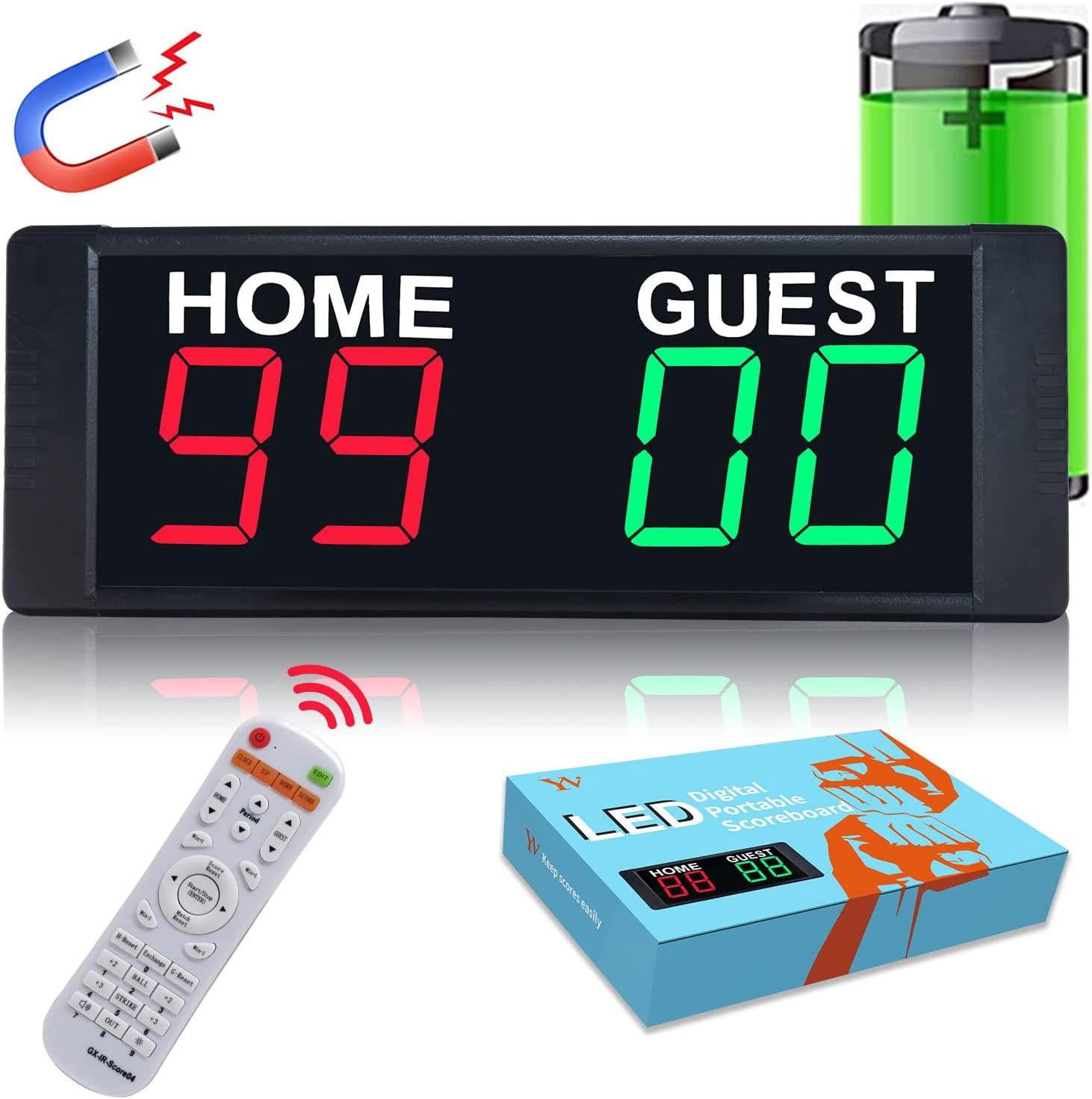 Magnetic Battery Powered Cornhole Scoreboard,Portable Digital ...