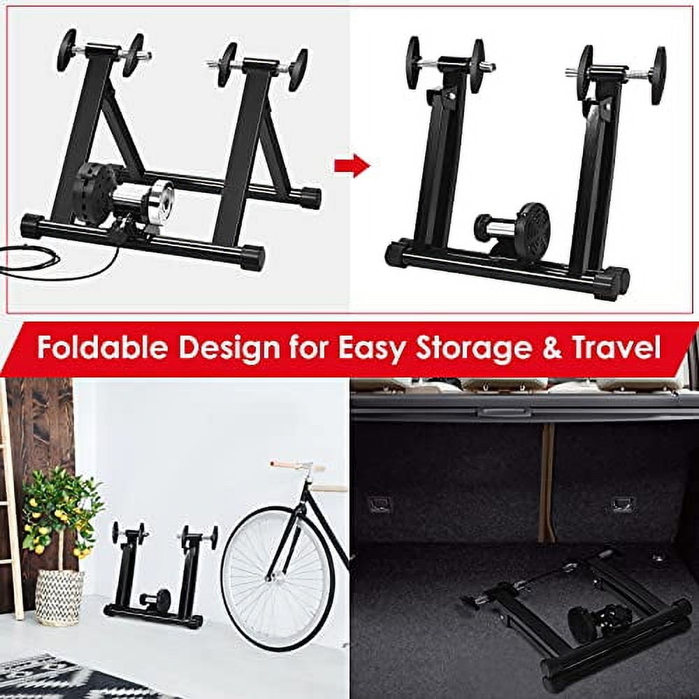 Magnetic Bike Trainer Stand, Folding Stationary Bicycle Stand for ...