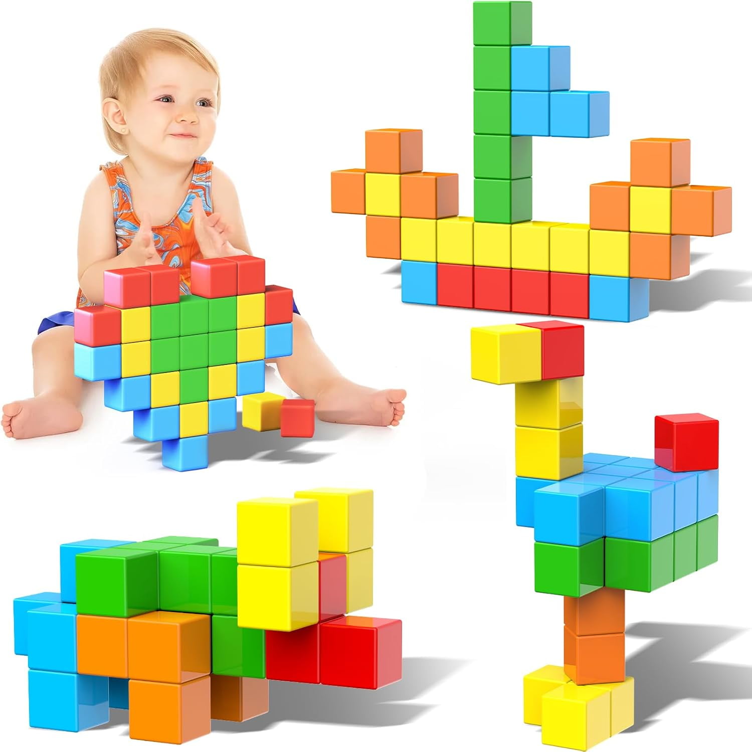 Magnetic Blocks, Large Magnetic Building Blocks for Toddlers Years Old ...