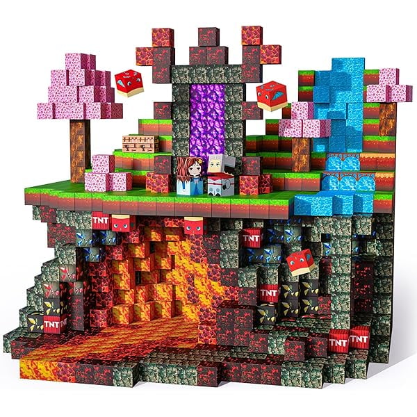 Magnetic Blocks-100PCS Build Magnet Magic Forest World Set Magnetic ...