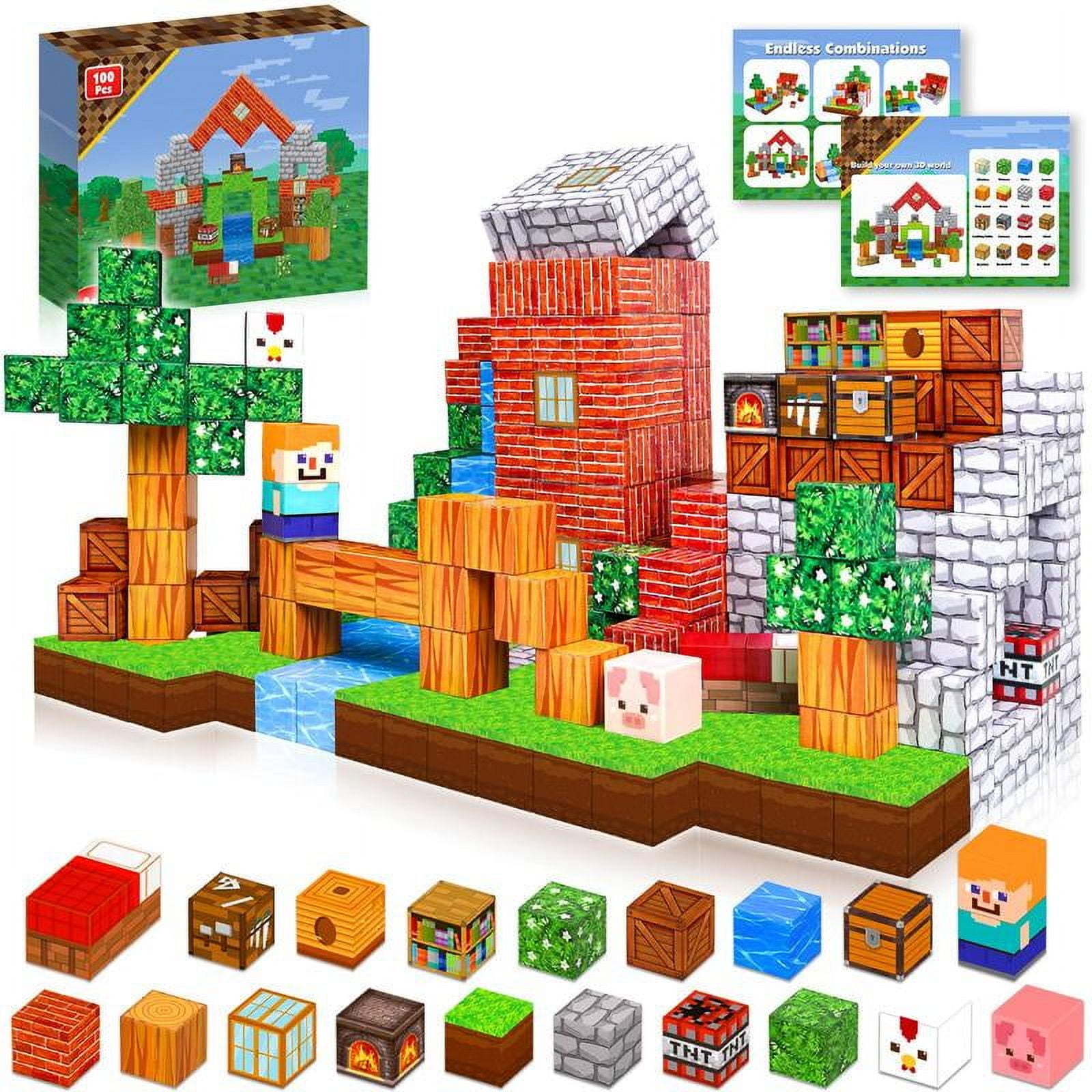 Magnetic Blocks-100PCS Magnetic Building Blocks Magnetic Tiles Stacking ...