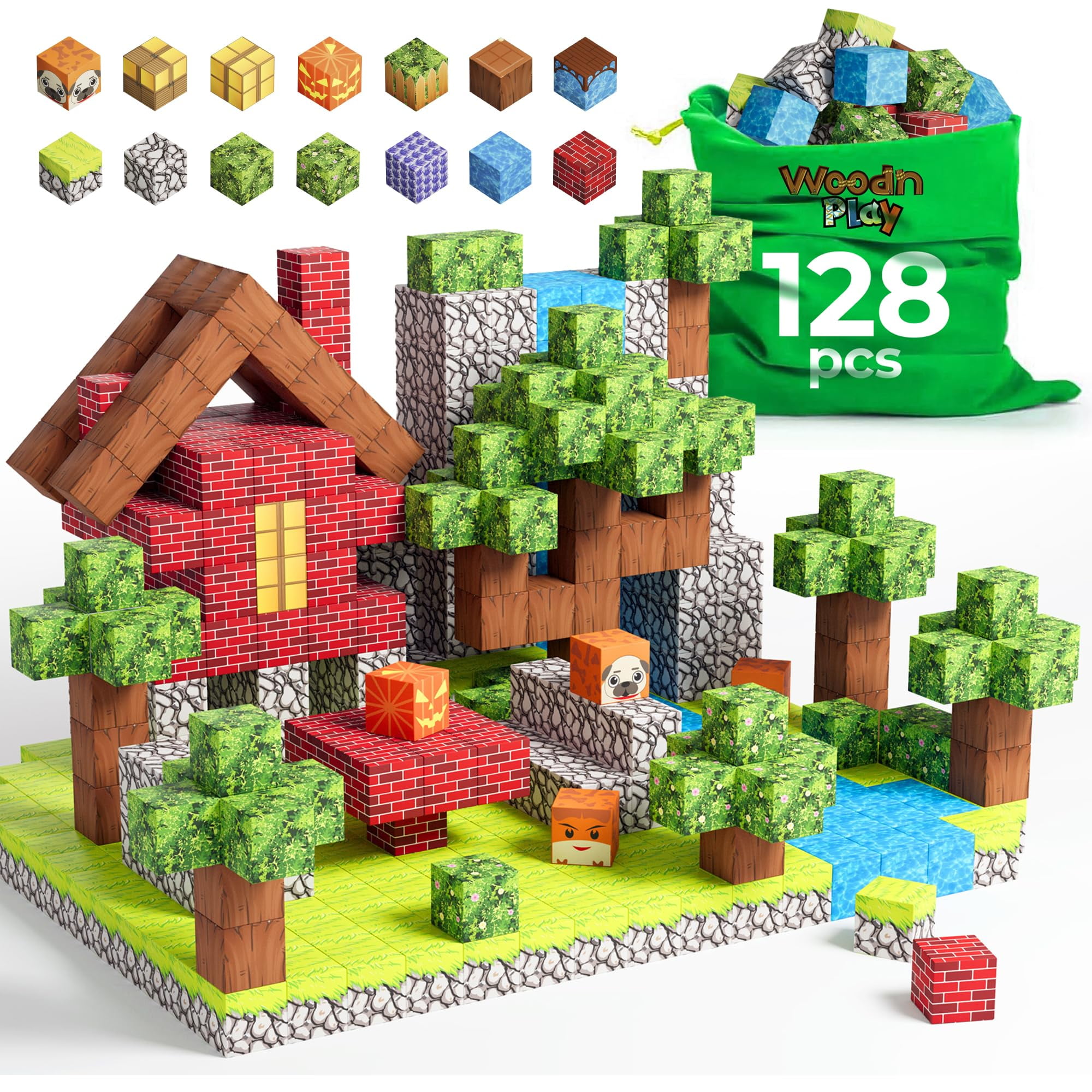 Magnetic Blocks 128PCS - TSF6 STEM Magnetic Building Blocks & Magnet ...