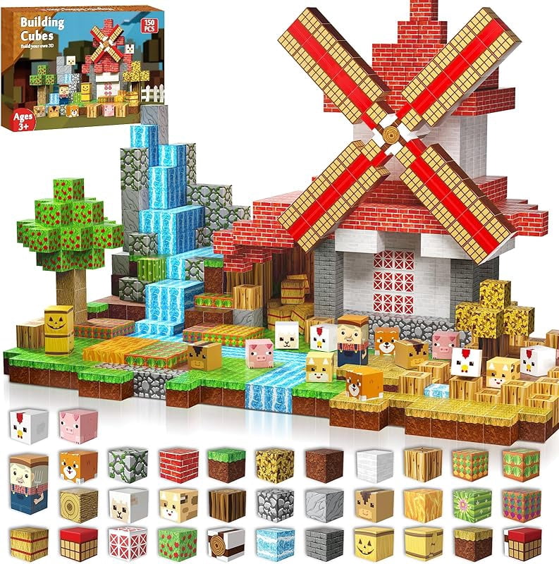 Magnetic Blocks - 150 PCS Build Magnetic Farm Animal Homes - Magnetics ...