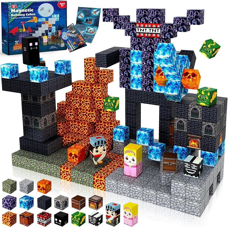 Magnetic Blocks-150PCS Grassland Magnetic Building Blocks Set, Kids ...