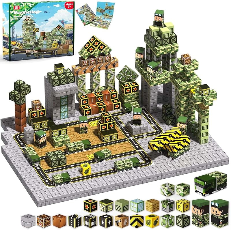 Magnetic Blocks-150PCS Grassland Magnetic Building Blocks Set, Kids ...