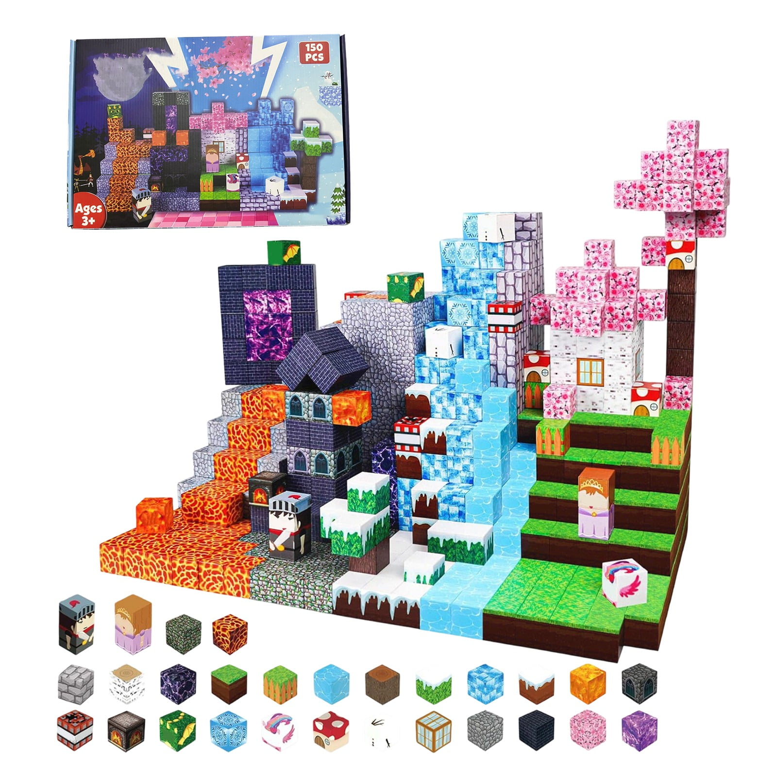 Magnetic Blocks 150PCS Magnetic Building Cubes, DIY Portal Building ...