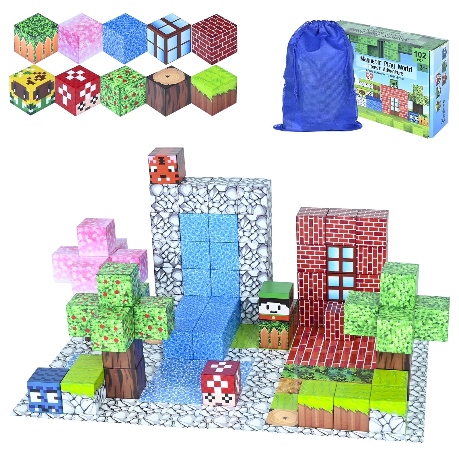 Magnetic Blocks Build Magnet Mine Magic Portal Set, 1" Cubes Mine ...