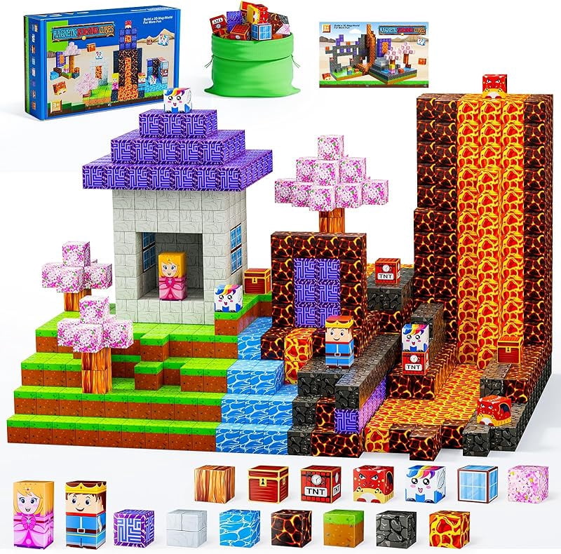 Magnetic Blocks - Build Magnet World Magic Portal Set, Magnetic Tiles ...