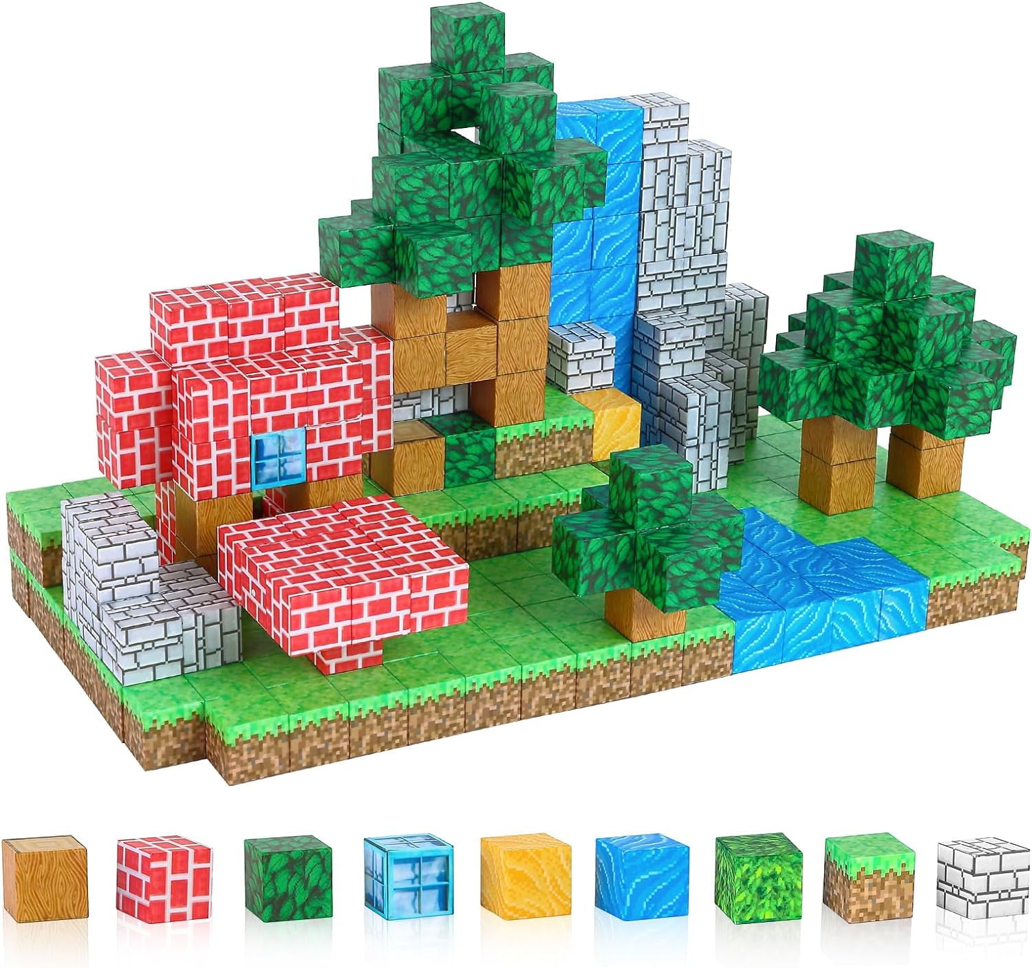 Magnetic Blocks Build Mine Magnet World Edition Stacking Block Sets ...