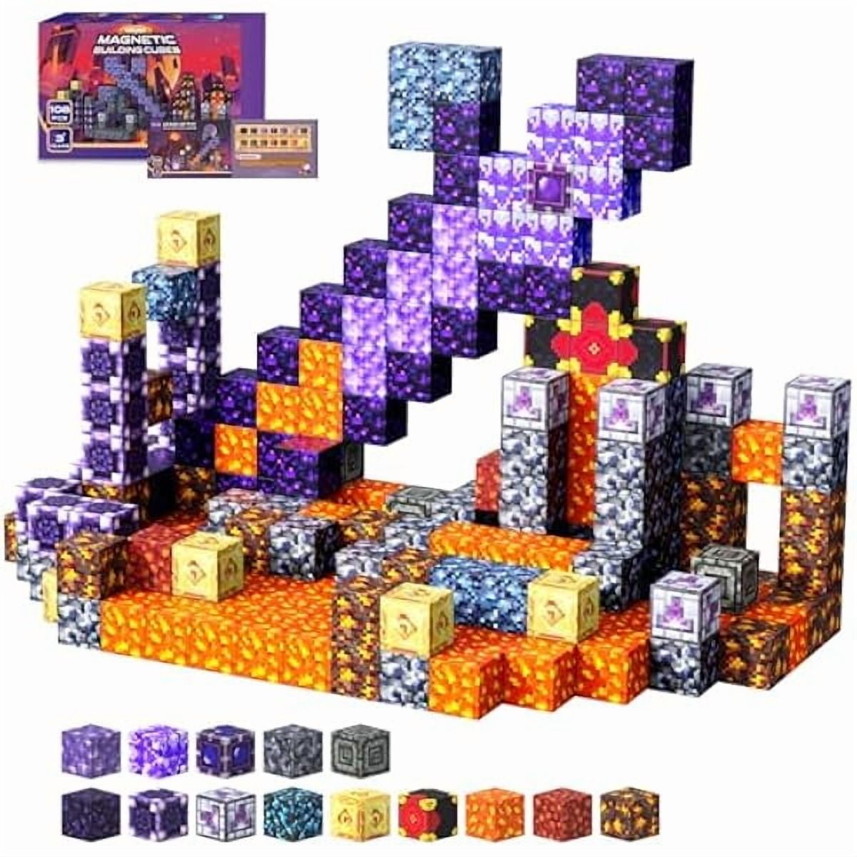 Magnetic Blocks Building Toys - 108PCS Magnet Building Blocks Set Construction Cubes STEM ...
