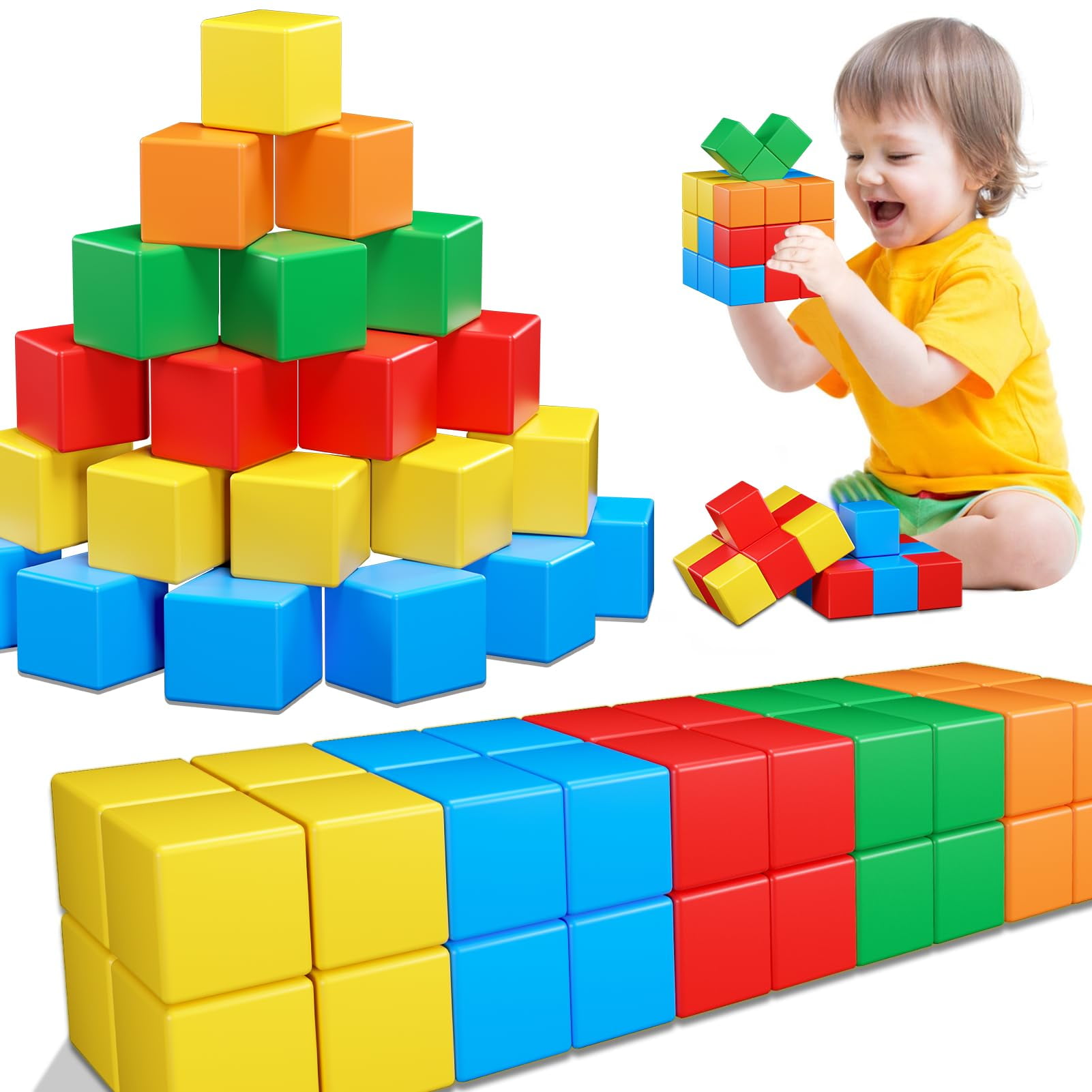 Magnetic Blocks for Toddlers STF9 Toys,1.42 Inch Building Blocks for 3 ...