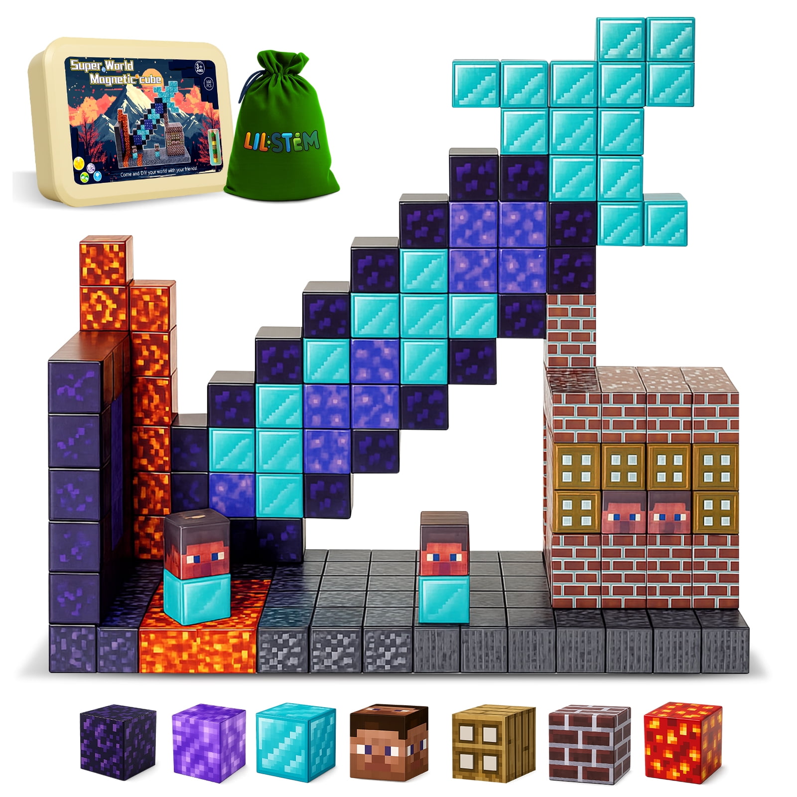Magnetic Blocks for Kids, Educational Building Blocks, Magnetic Cube ...