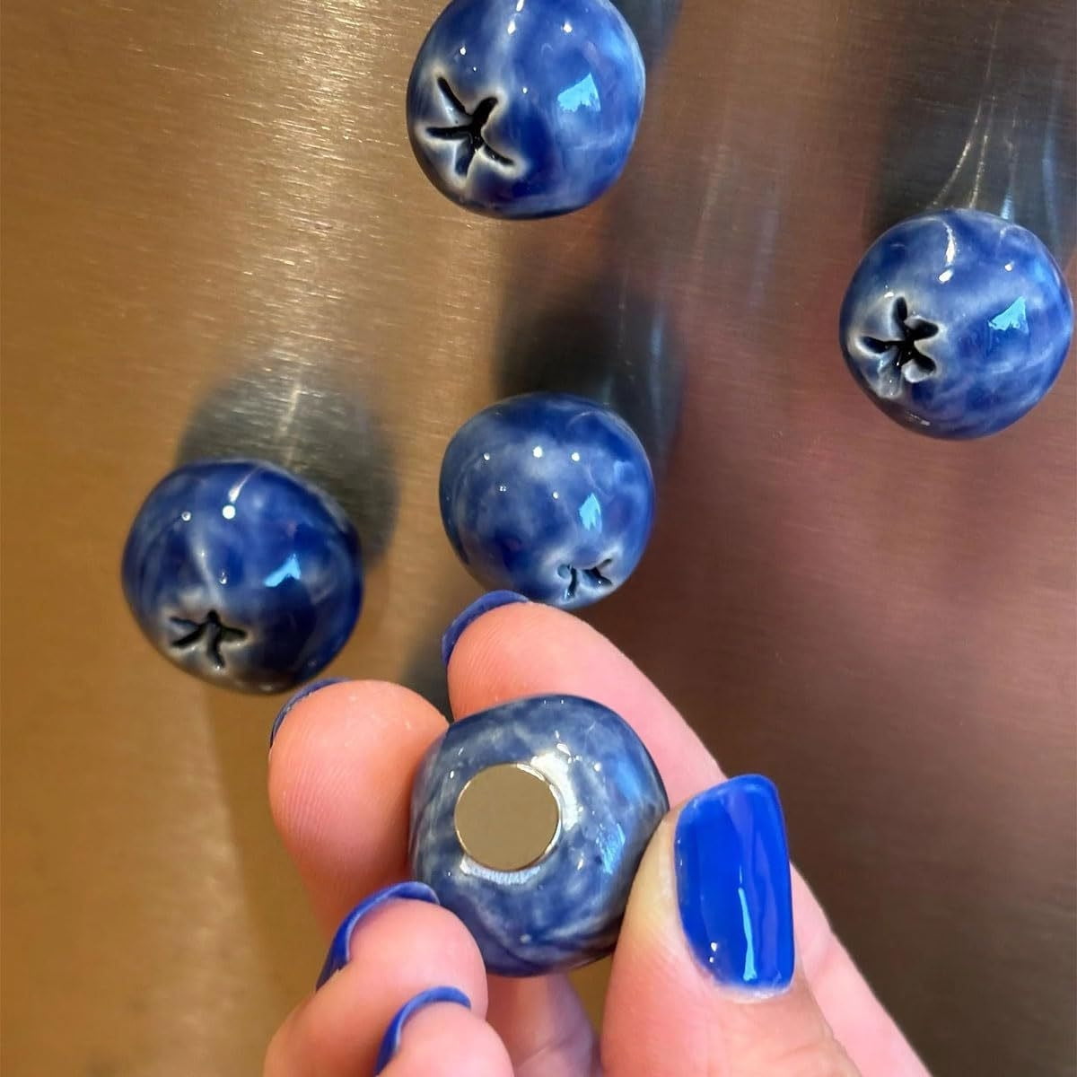 Magnetic Blueberry Resin Fridge Magnets Set | Realistic Fruit Decor ...