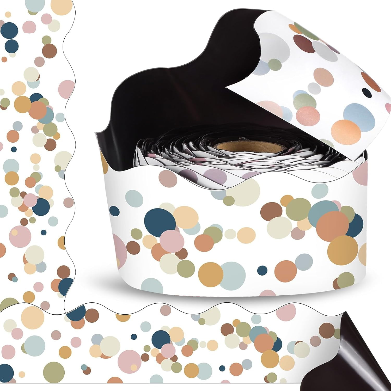 Magnetic Borders for Bulletin Board Decoration, Boho Polka Dots ...