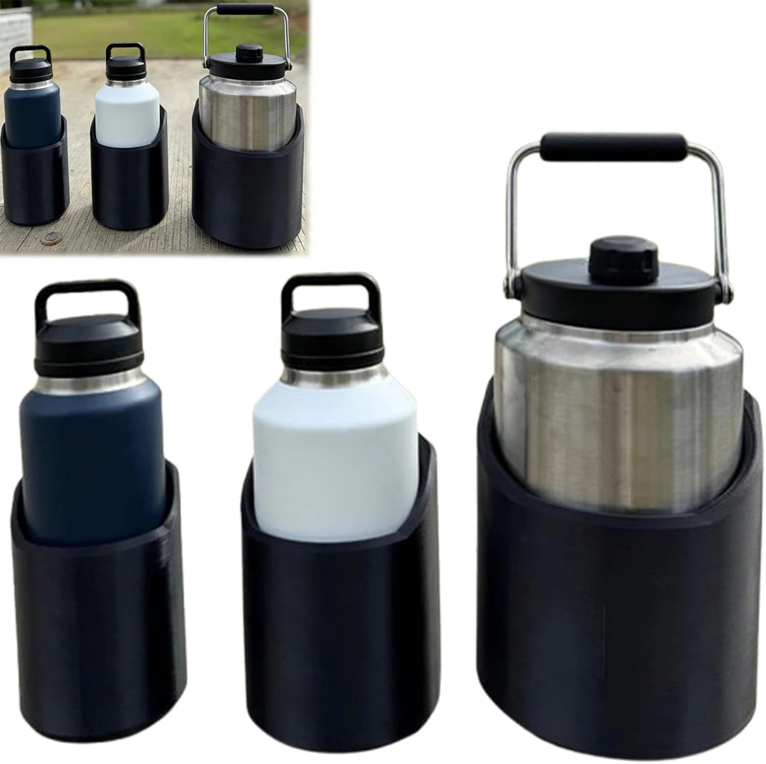 Magnetic Bottle Mounts for 46, 50, 64 oz, Portable Water Bottle Storage ...