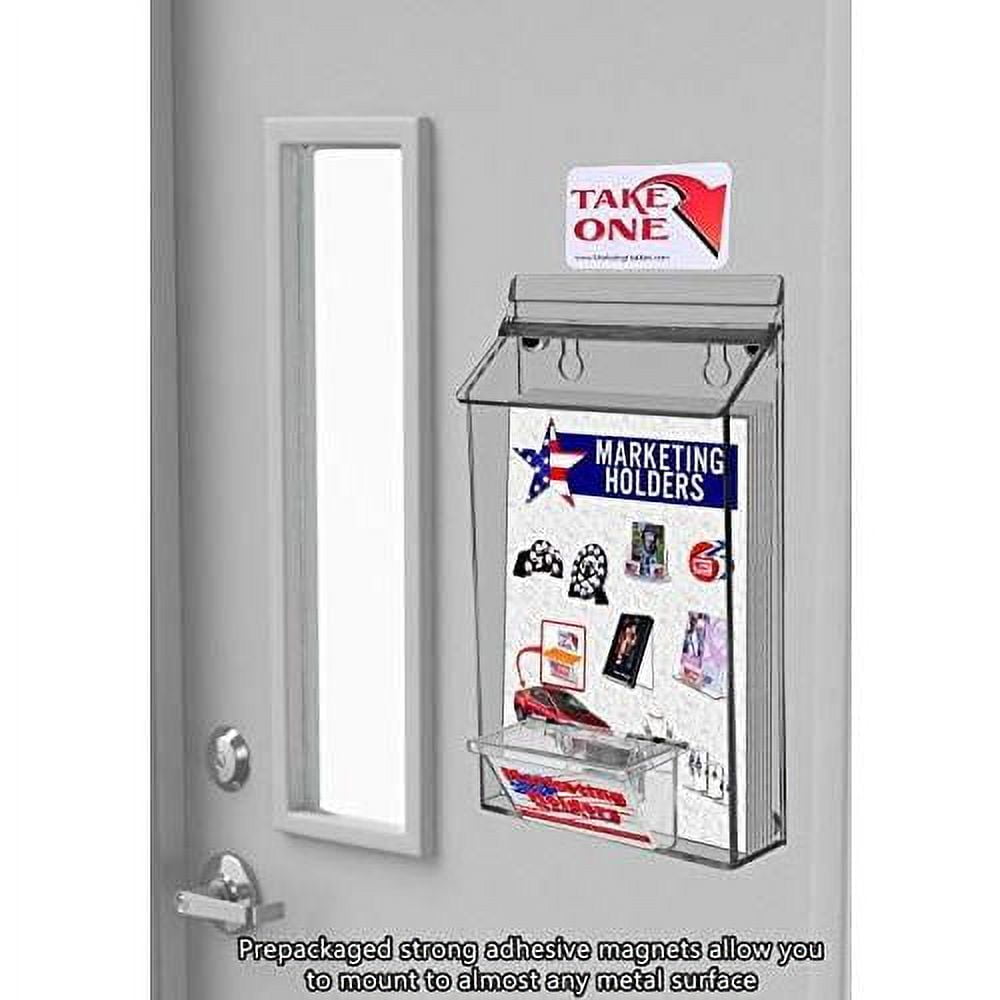 Magnetic Brochure Box With Lid Metal Mount Clear Outdoor Advertisement ...