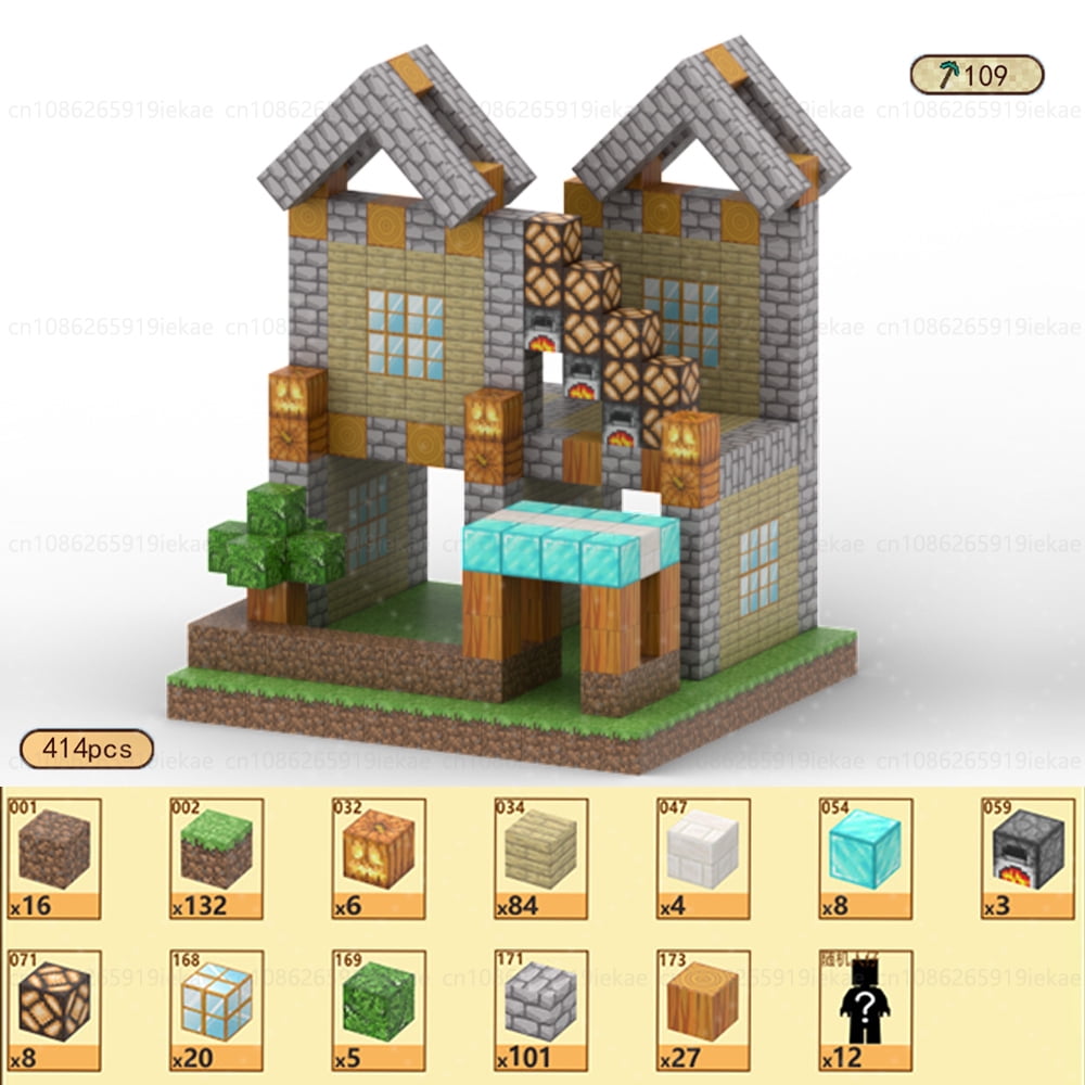 Magnetic Building Block Magnet Cube Mine World Set for Boy Girl Kid Age ...