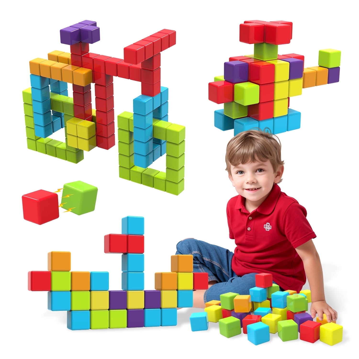 Pairez Toys Magnetic Building Blocks, 1.65 inch Large Magnetic Stacking ...