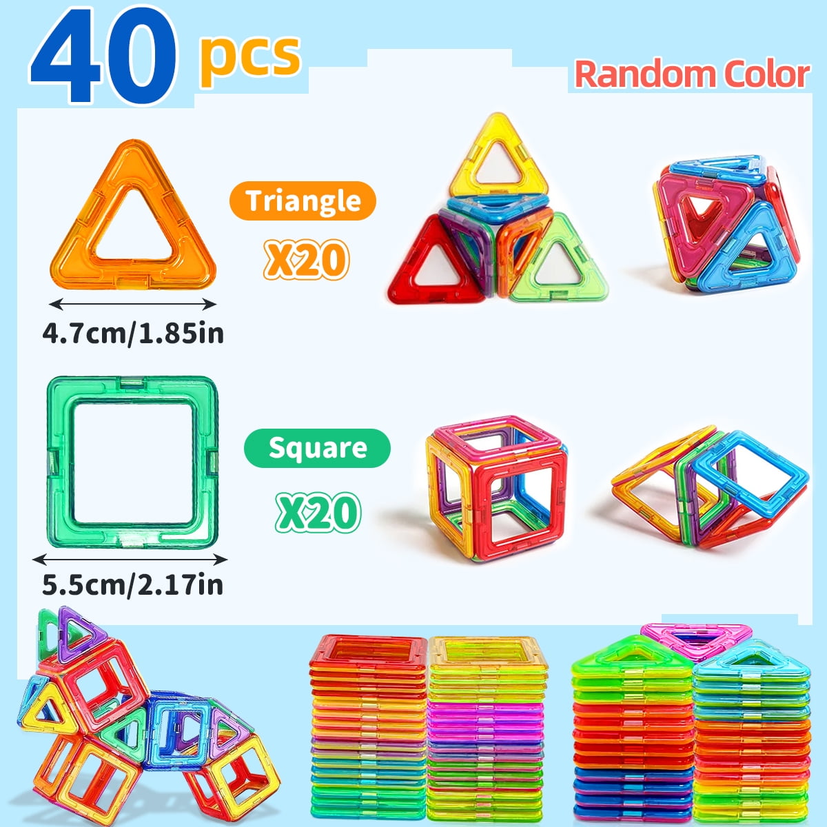 Magnetic Building Blocks DIY Magnets Toys medium size STEM Toys ...