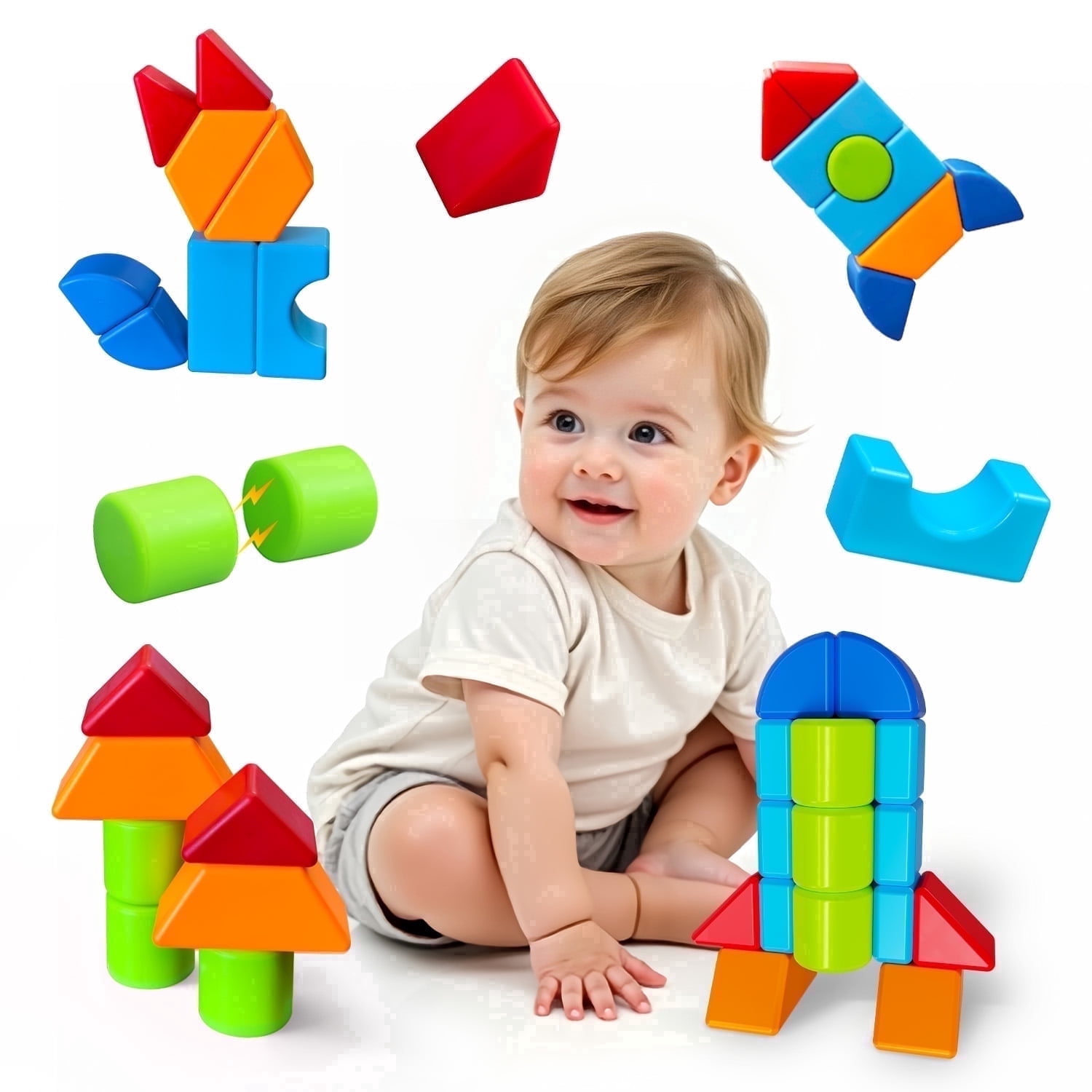 Pairez Toys Magnetic Building Blocks, Large Magnetic Blocks , 3D ...