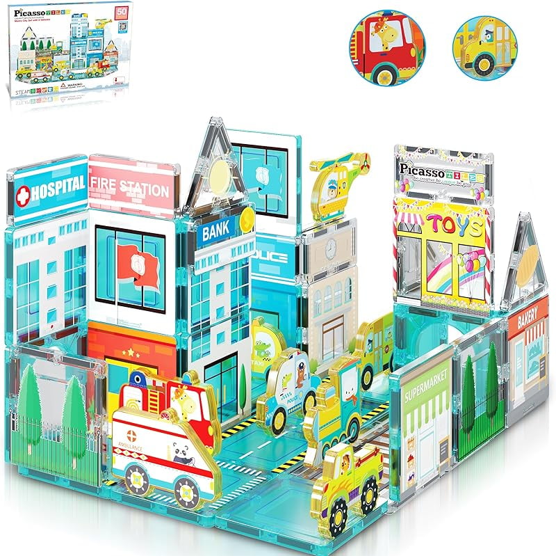 Magnetic Building Blocks Metro City Town Hospital Theme Toddler Magnet ...