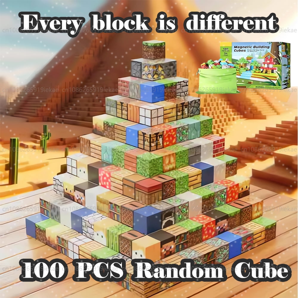 Magnetic Building Blocks Mine World Cube Magnet World Set for Kid Age 3 ...