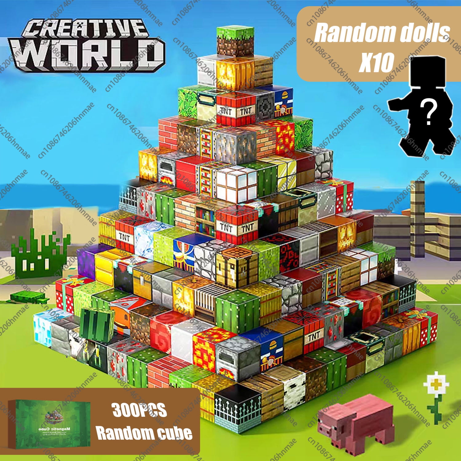 Magnetic Building Blocks Mine World Magnet Cube Set STEM Montessori ...