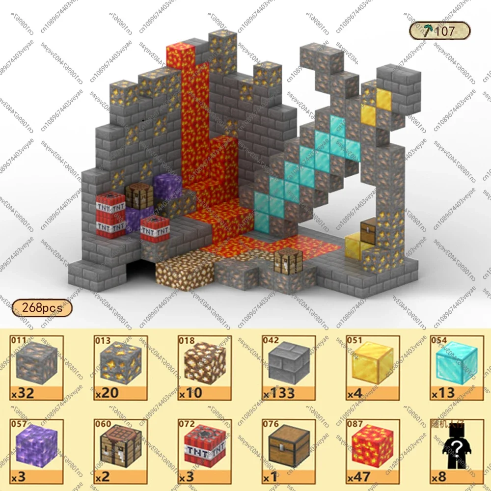 Magnetic Building Blocks Mine World Magnet Cube Set for Boy Girl Kid ...