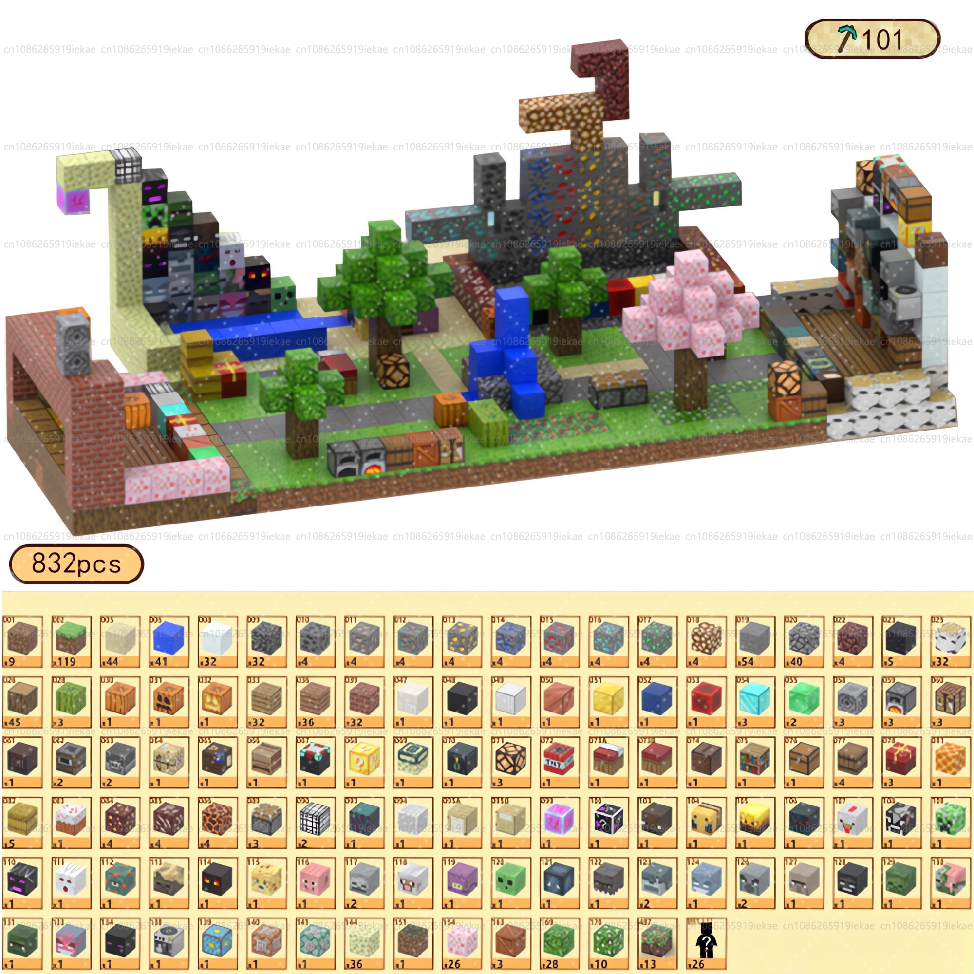 Magnetic Building Blocks Mine World Magnet Cube Set for Boy Girl Kid ...