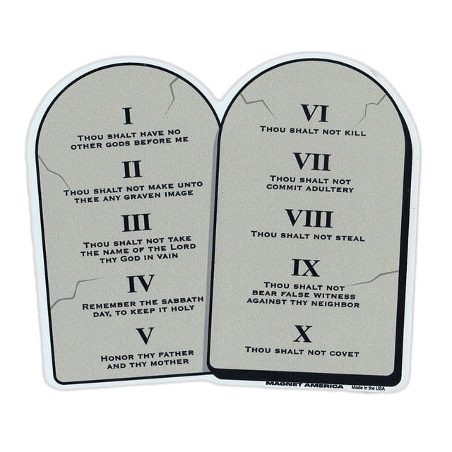 Magnetic Bumper Sticker, 10 Commandments on Stone Tablets, Religious ...