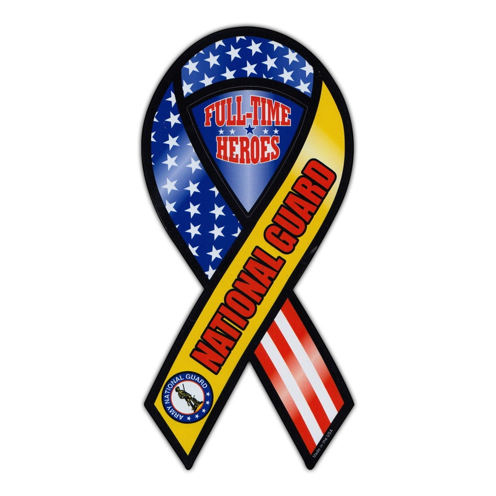 Magnetic Bumper Sticker - Army National Guard - Ribbon Shaped Support ...